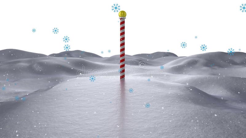 Animation of North Pole Over Snow Falling Stock Video - Video of ...