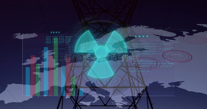 Nuclear Symbol Flashing Icon Looping Viseo.4k Stock Footage - Video of ...
