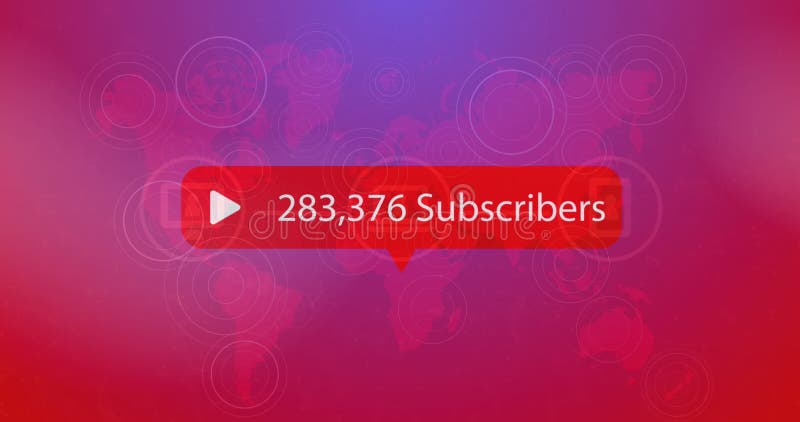 Animation of Number of Subscribers Increasing Over World Map with ...