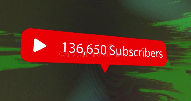 Animation of Number of Subscribers Text Over Dark Background Stock ...