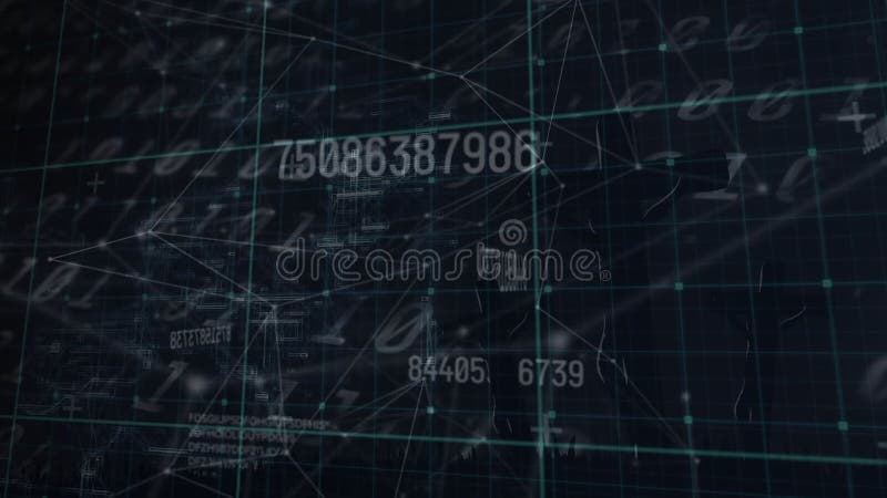 Animation Of Numbers Binary Codes Data Processing With Connecting