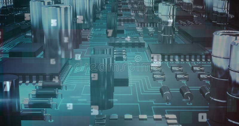 Animation of Numbers Changing Over Computer Processor Stock Footage ...