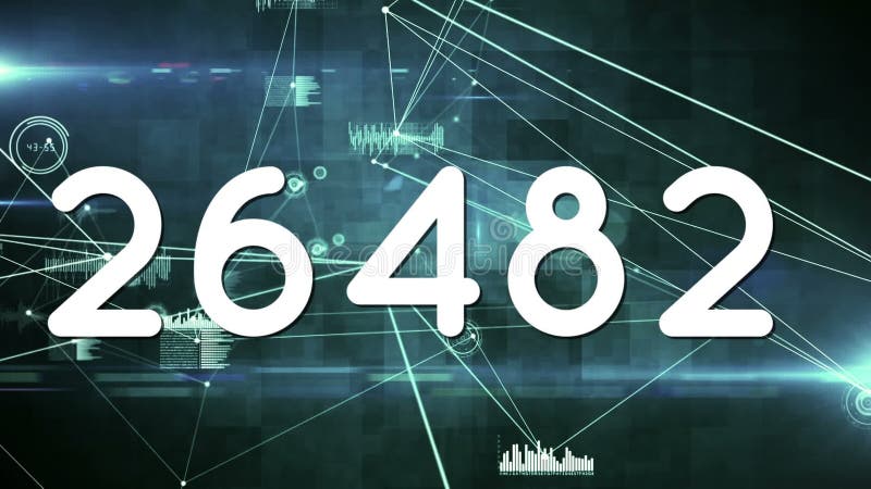 Animation of Numbers Changing Over Network of Connections with ...