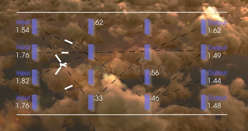Animation of Numbers and Data Processing Over Clouds Stock Footage ...