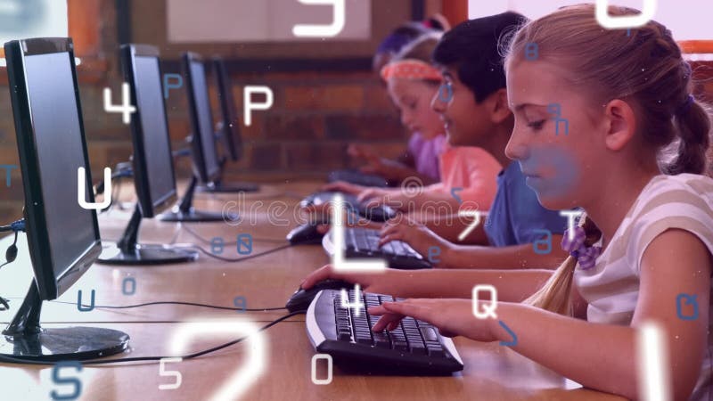 Animation of Numbers and Letters Changing Over School Children Using ...