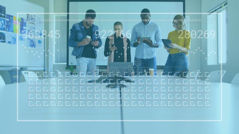 Animation of Numbers, Loading Bar and Squares, Diverse Coworkers Using ...