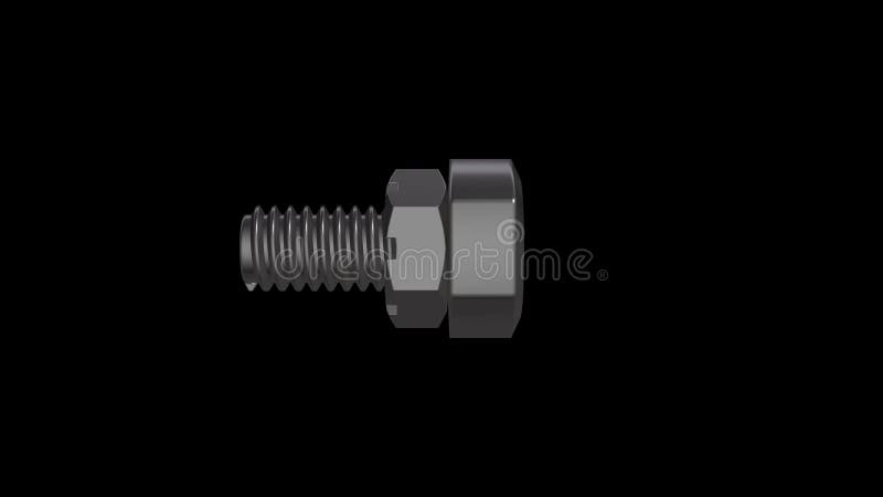 Animation Nut and Bolt and Alpha Channels Stock Footage - Video of ...