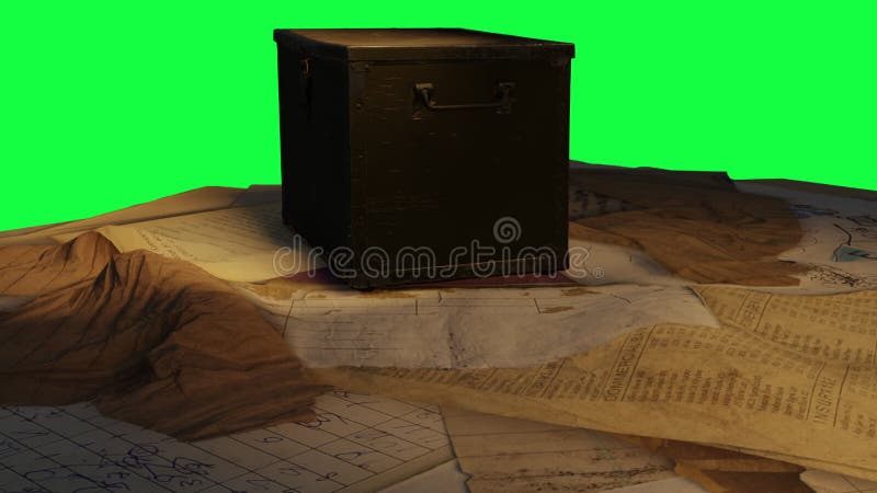 Animation of Old Wood Box Over Old Map and Documents Stock Footage ...
