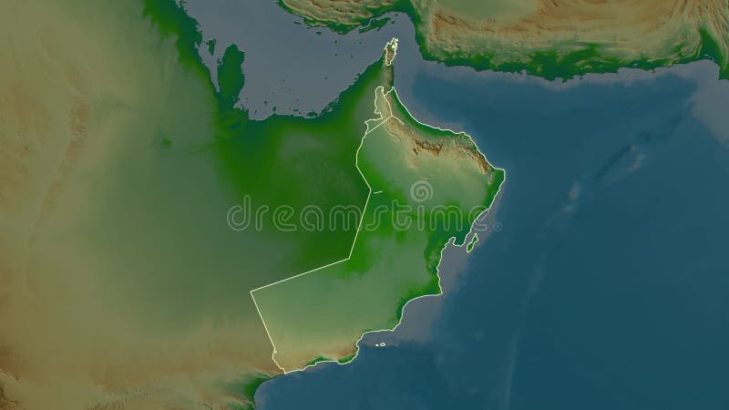 Oman Map - Solid. Regions. Physical. Labels Stock Video - Video of ...