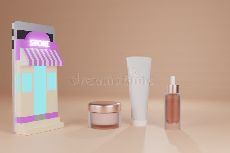 Animation Online Shopping E-commerce, Store and Cosmetic on Smartphone ...