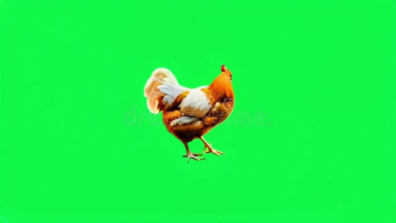 Animation Orange Chicken Isolate on Green Screen. Stock Video - Video ...