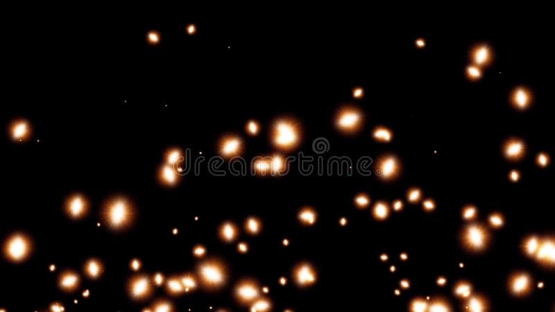 Animation Orange Light Shine Particles Abstract on Black Background ...