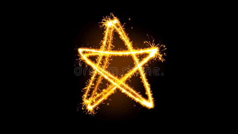 Animation Orange Light Sparkling Particles Shape Star on Black ...