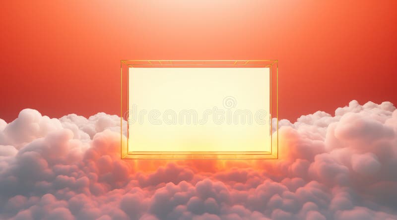 Animation of an Orange Square Frame Floating in a Cloud Stock ...