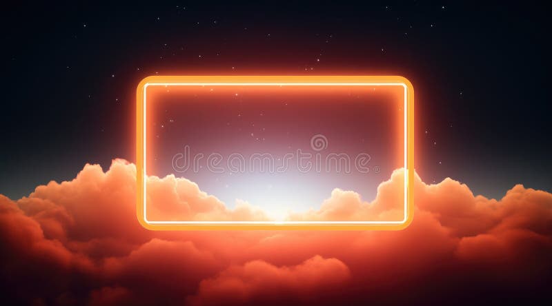 Animation of an Orange Square Frame Floating in a Cloud Stock ...