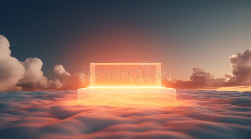 Animation of an Orange Square Frame Floating in a Cloud Stock ...