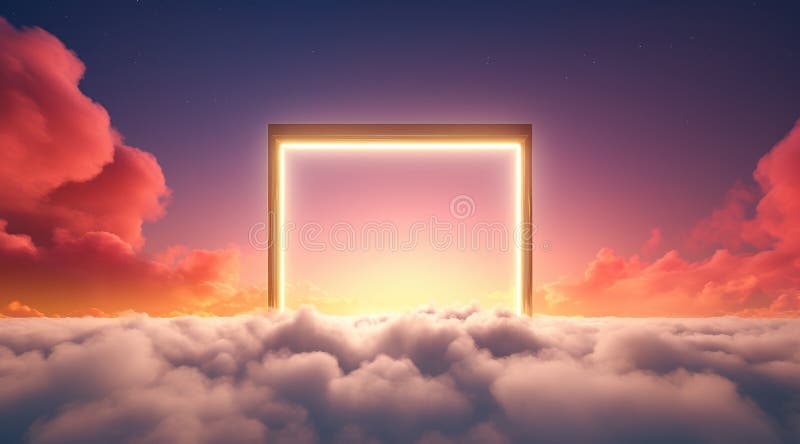 Animation of an Orange Square Frame Floating in a Cloud Stock ...