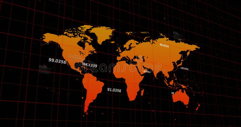 World Map Floating in Space Digital Effect Animation Stock Footage ...