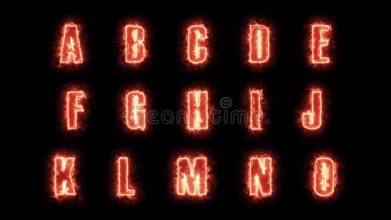 4k Burning Alphabet Letters Pack Stock Video - Video of grunge, effect ...
