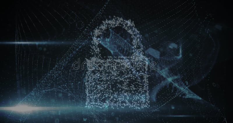 Animation of Padlock Over Data Processing Stock Footage - Video of ...