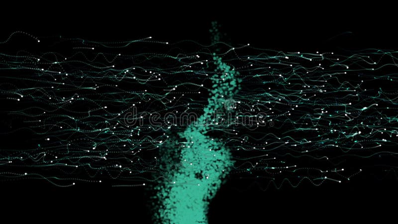 Particles are Flying Slowly on a Black Background. 3d Rendering Stock ...