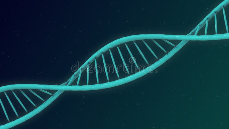 Animation of Particles Over Dna Structure Spinning Against Blue ...
