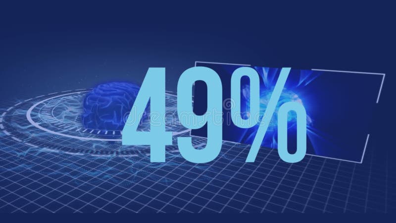 Animation of Percentage Growth with Human Brain, Dna, Data Processing ...
