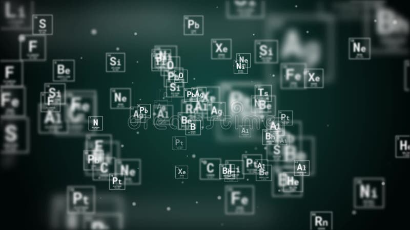 Animation of Periodic Table of Elements on Green Abstract Background ...
