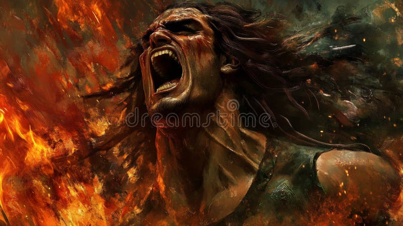 Animation of a Person Expressing Anger Based on Generative AI Stock ...