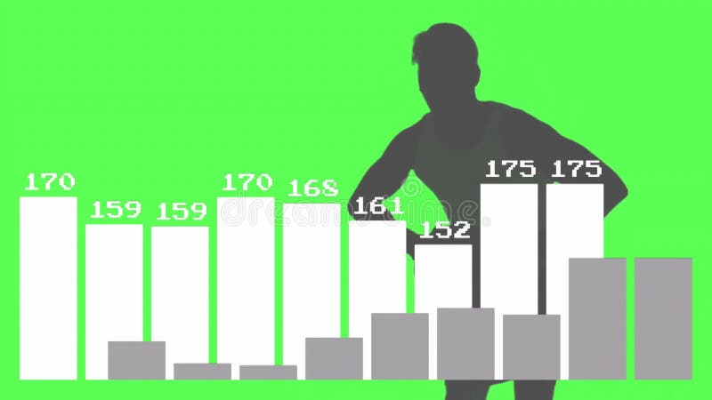 Animation of Person Silhouette Over Bar Graph with Numerical Data in ...