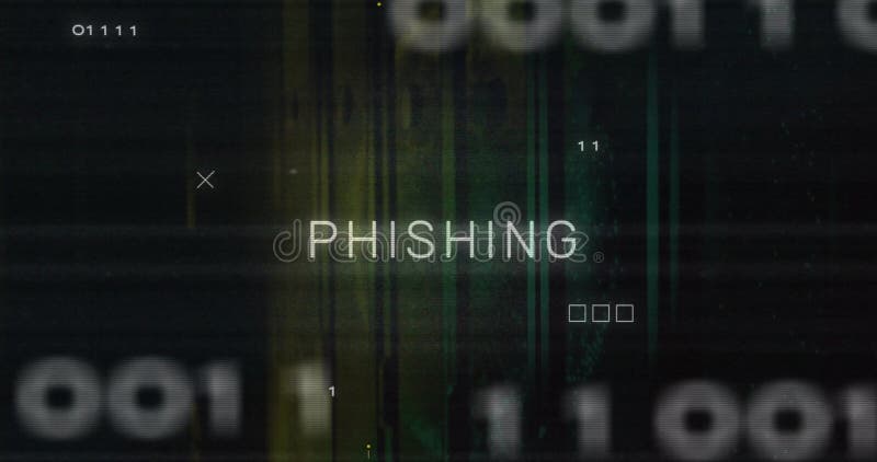 Animation of Phishing Text Over Data Processing and Server Room Stock ...