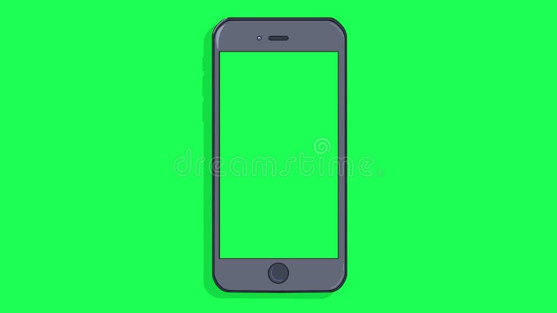 Animation of a Phone that Appears on the Screen. Green Background ...