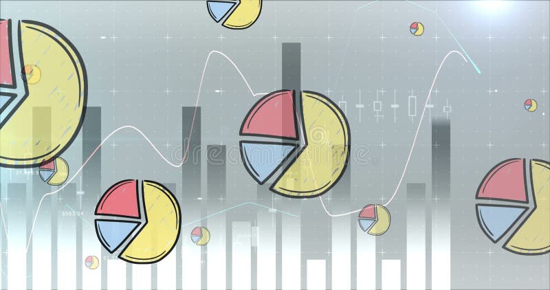 Animation of Pie Chart Statistics Processing with Percent on Green ...