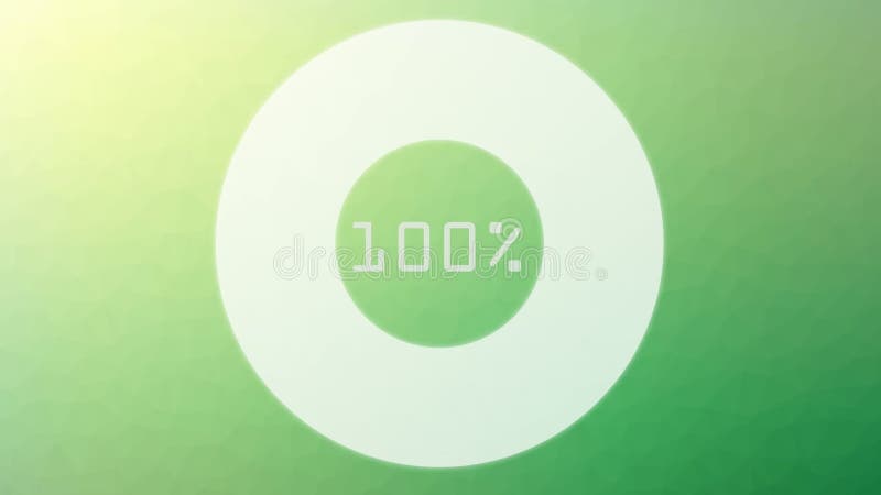 Animation of Pie Chart Statistics Processing with Percent on Green ...