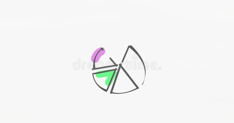 Animation of Pie Graph Icon Against White Background Stock Video ...