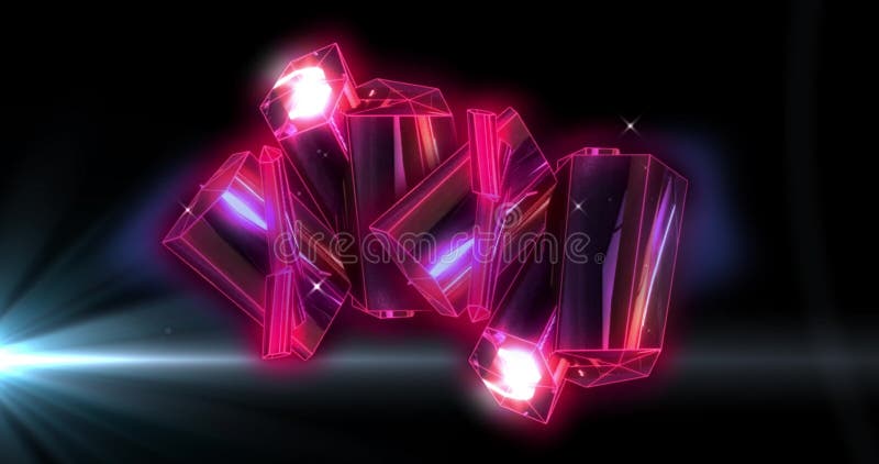Animation of Pink Diamonds in Black Space Stock Footage - Video of ...