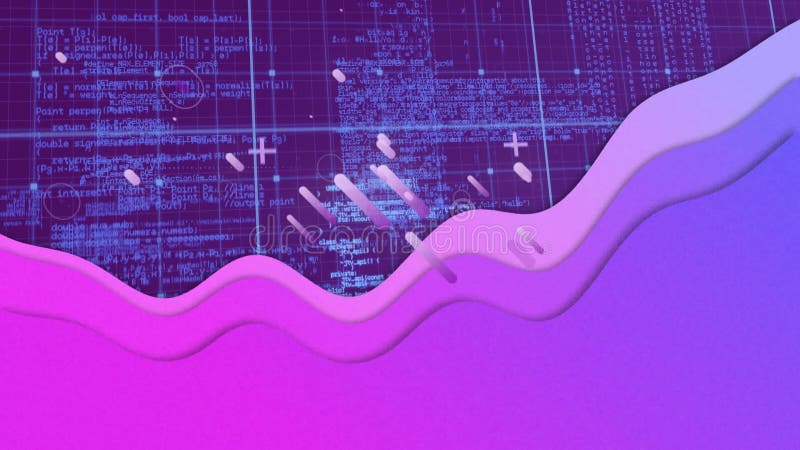 Animation of Pink Fireworks, with Pink Waves Over Processing Data Stock ...