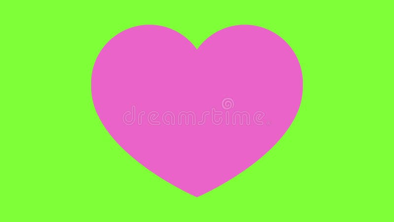 Animation of Pink Heart on a Green Screen. Heart Frame Dynamic Stock ...
