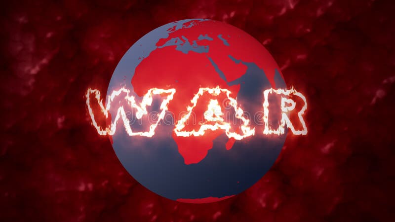 Animation Planet Earth with Fire Text War Stock Footage - Video of sign ...