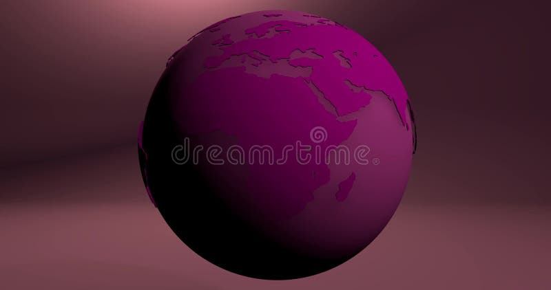 An Animation of the Planet Earth in Pink Color in a Solid Background ...