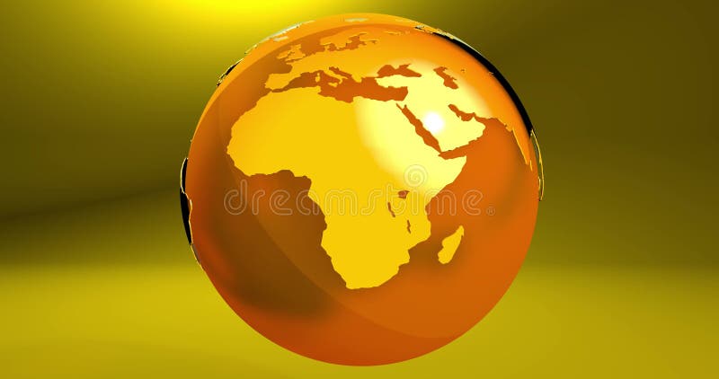 An Animation of the Planet Earth in Yellow and Orange Colors in a Solid ...