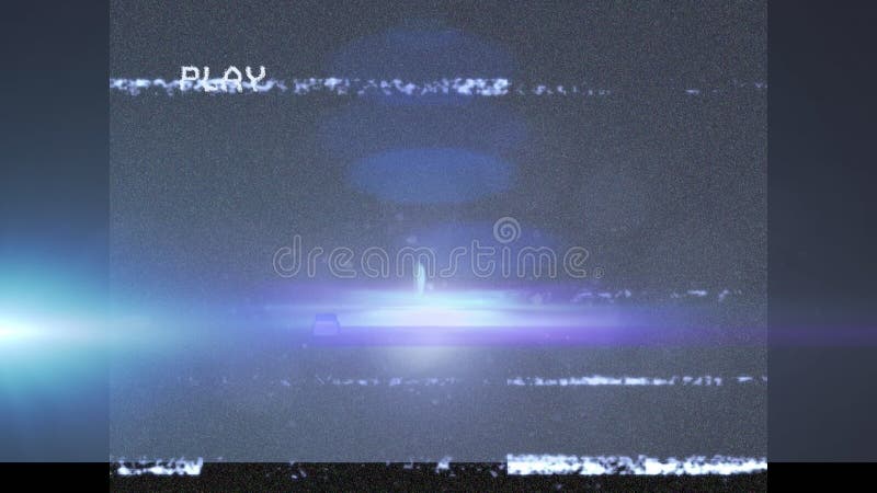 Animation of Play Digital Interface with Glitch on Screen and Glowing ...