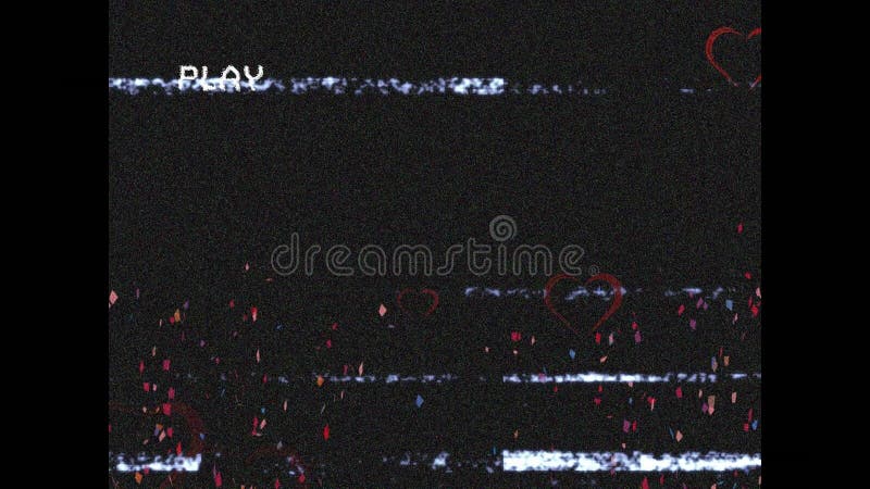 Animation of Vhs Glitch Effect Over Network of Digital Icons Against ...