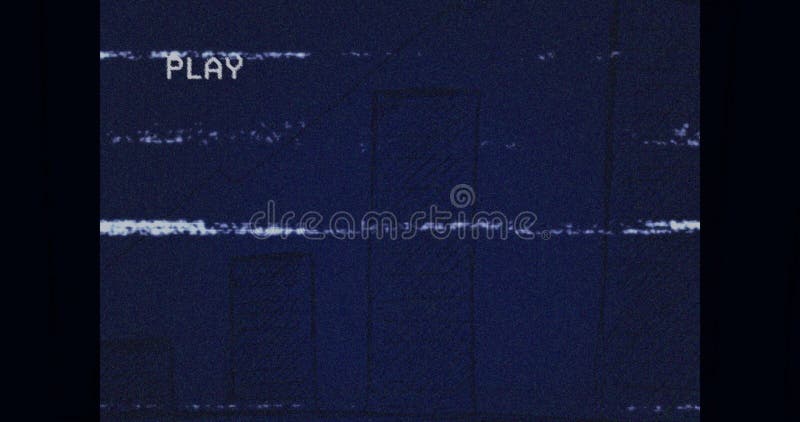 Animation of Play Text and Band of Interference on Dark Playback Screen ...