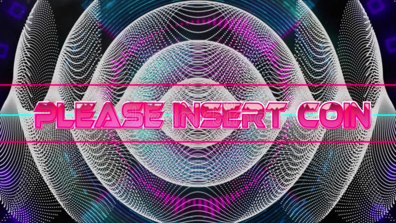 Animation of Please Insert Coin Text Over Network Mesh Stock Video ...