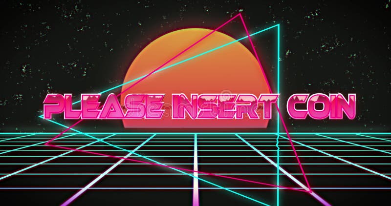 Animation of Please Insert Coin Text Over Shapes Stock Footage - Video ...