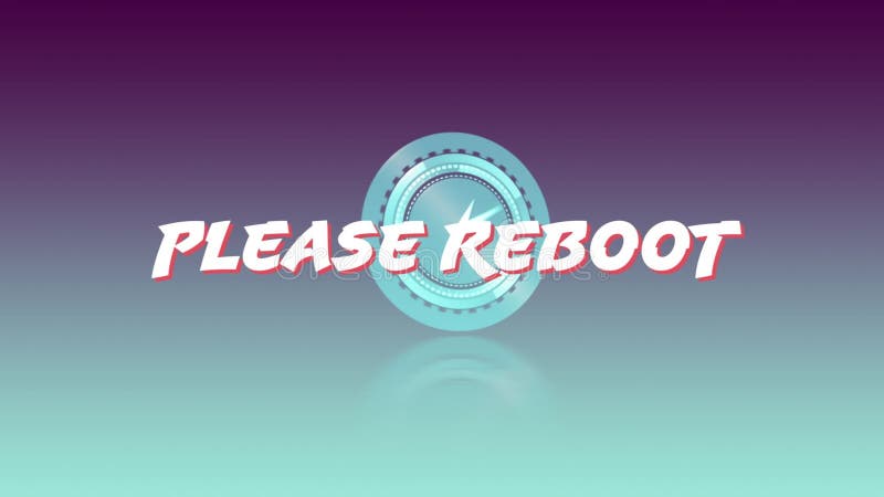 Animation of Please Reboot Text in Red and Blue Letters Over Metaverse ...