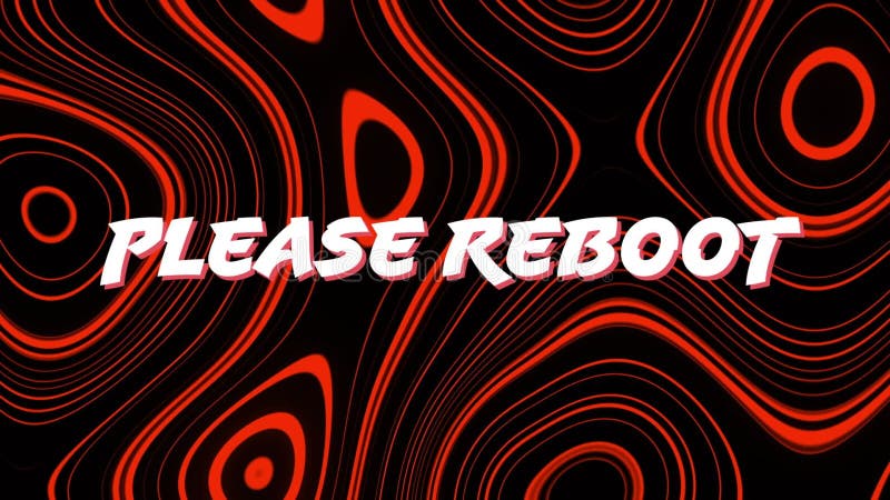 Animation of Please Reboot Text in Red and Blue Letters Over Metaverse ...