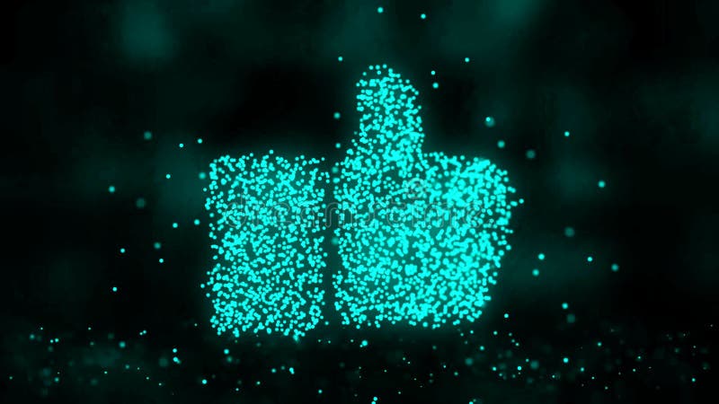 Animation of Plexus Network from Like Button Symbol on Colorful Background with Flowing of ...