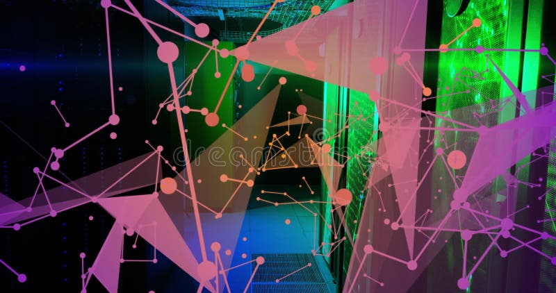 Animation of Plexus Networks Floating Against Computer Server Room Stock Video - Video of global ...